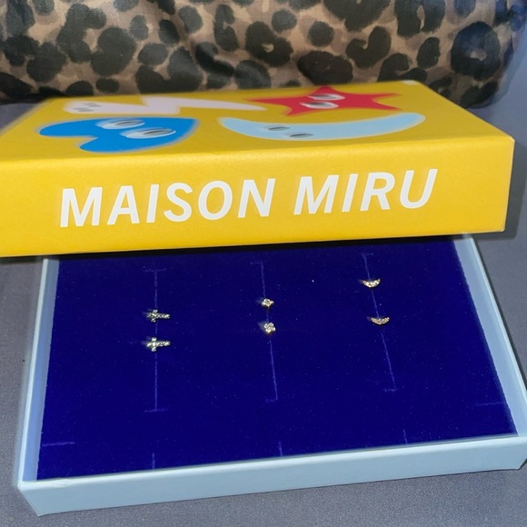 Maison Miru | Jewelry | Maison Miru Push Pin Flat Back Earring Set | Poshmark